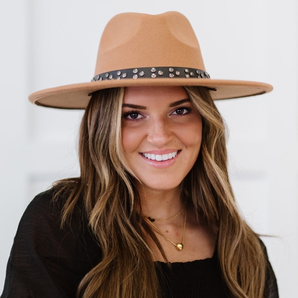 Fame | Accessories | New Studded Fedora Adjustable | Poshmark